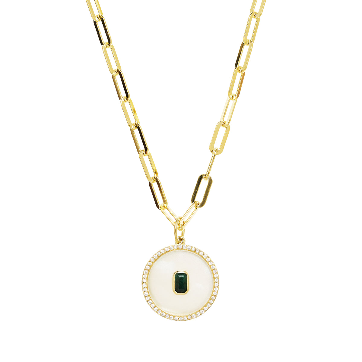Mother of Pearl Emerald Pendant Necklace – Rachel Reinhardt Jewelry
