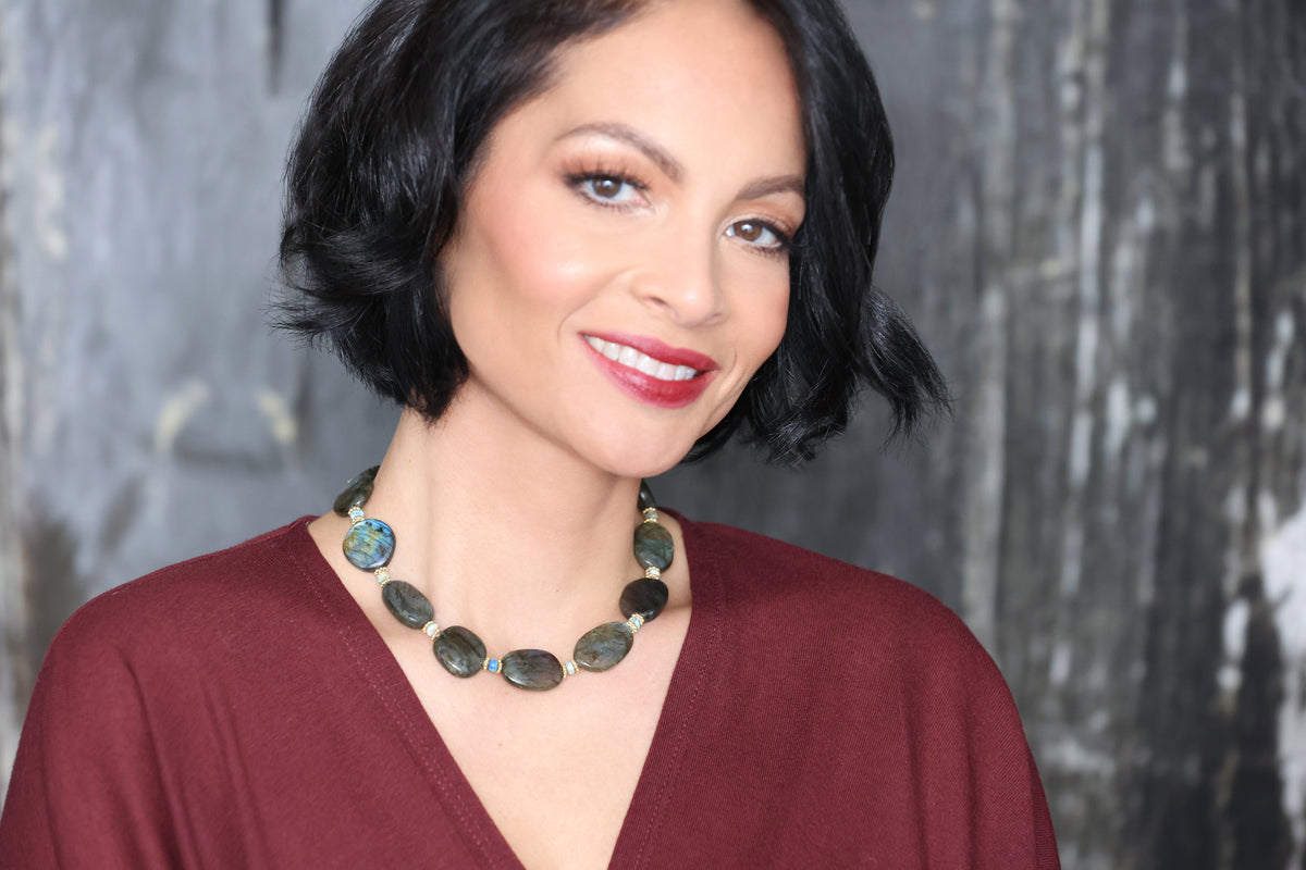 Labradorite Oval Necklace – Rachel Reinhardt Jewelry